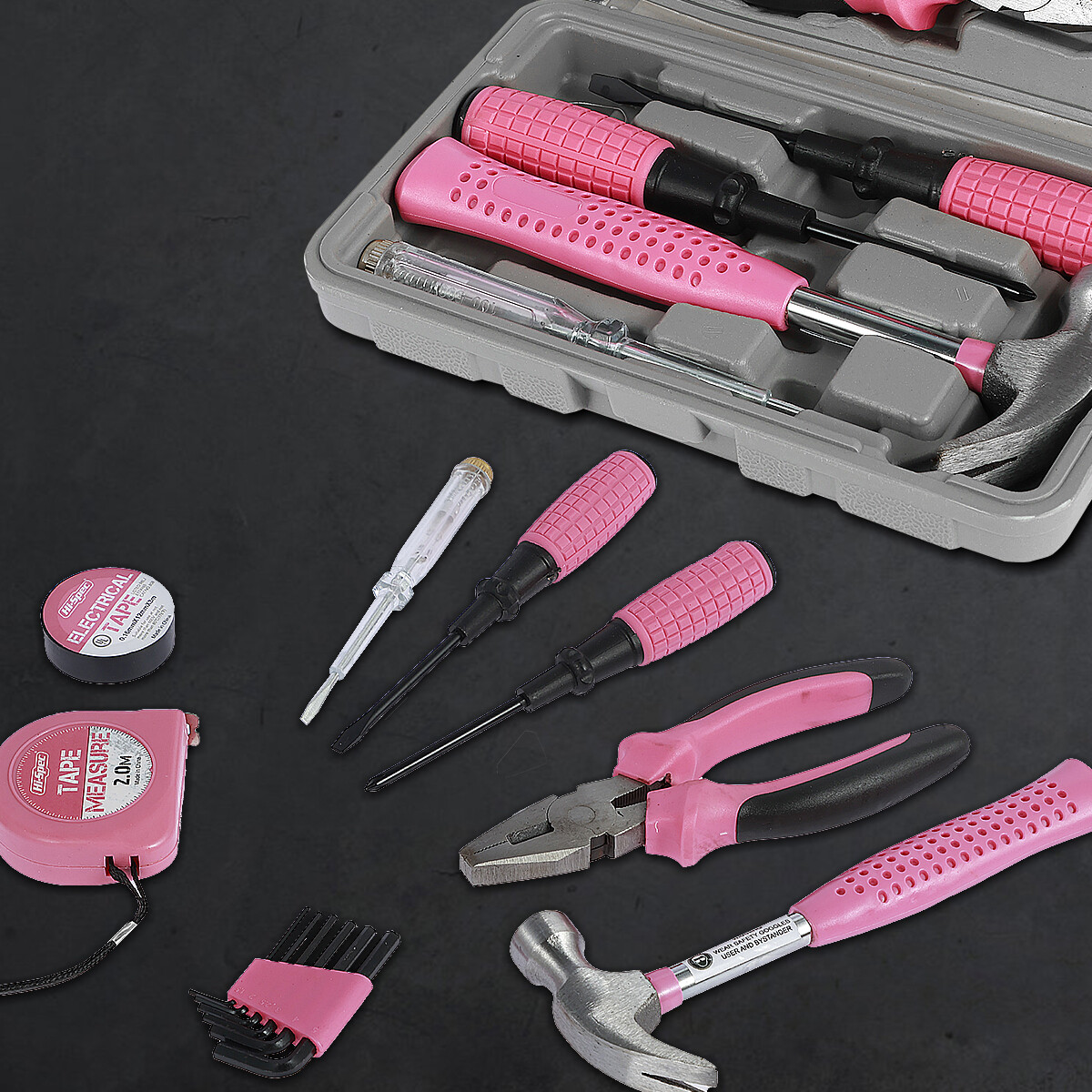 13/24Pcs Household Repair Tool Kit Multi-Purpose Pink Home Hand Tool ...