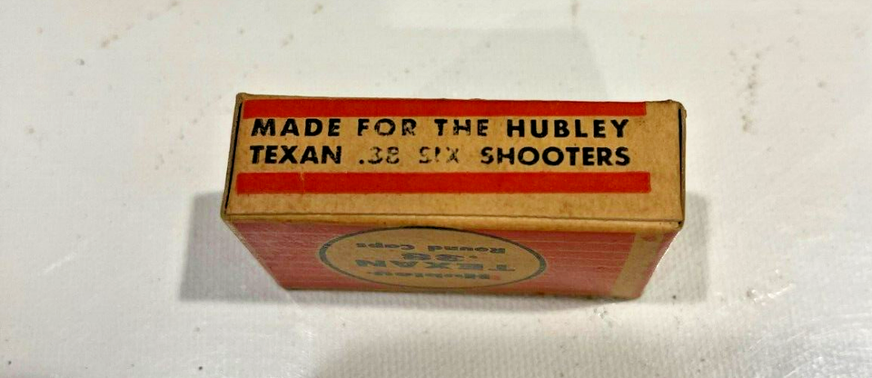 2351B - Original Vintage HUBLEY Texan .38 Round Caps Box! NOS! Empty ...