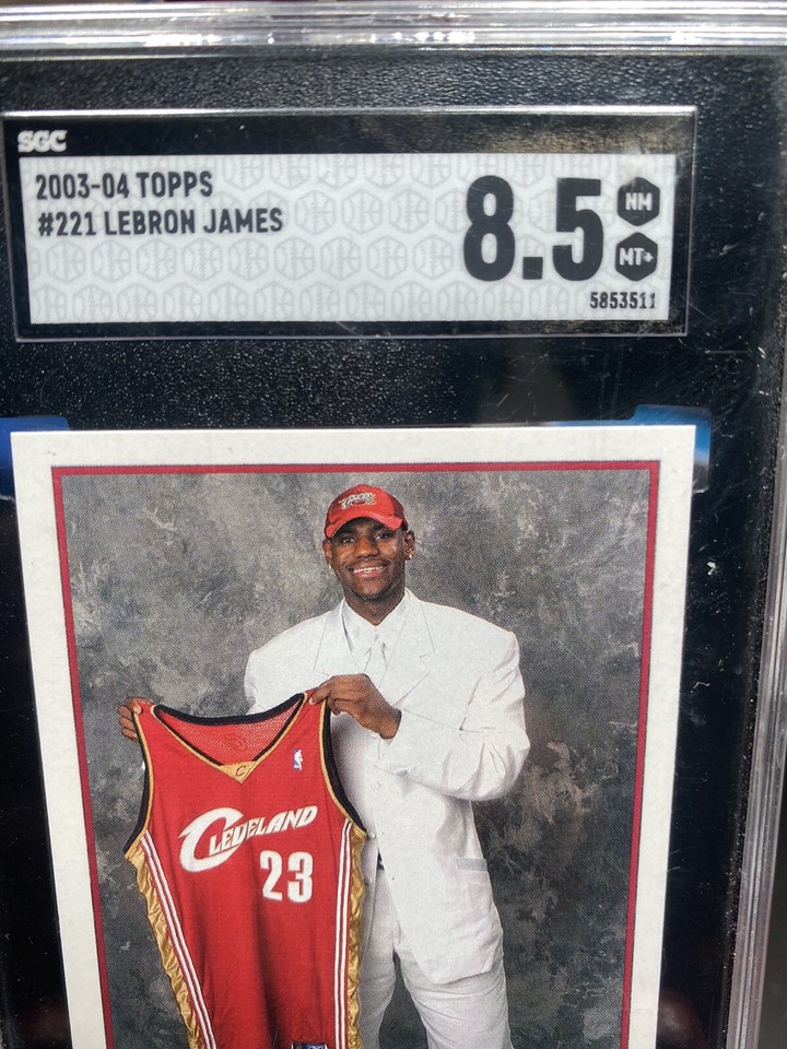 2003-04 Topps LEBRON JAMES Draft Pick Rookie RC #221 NM Near Mint SGC 8 ...