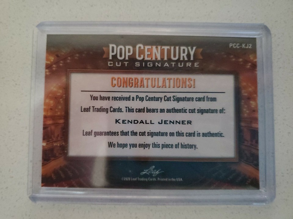 Kendall Jenner 2020 Leaf Metal Pop Century Cut Signature auto autograph ...