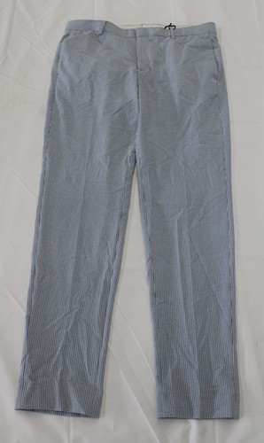 MNG Men's Tailored Super Slim-Fit Pinstripe Trousers LC7 Sky Blue Size ...