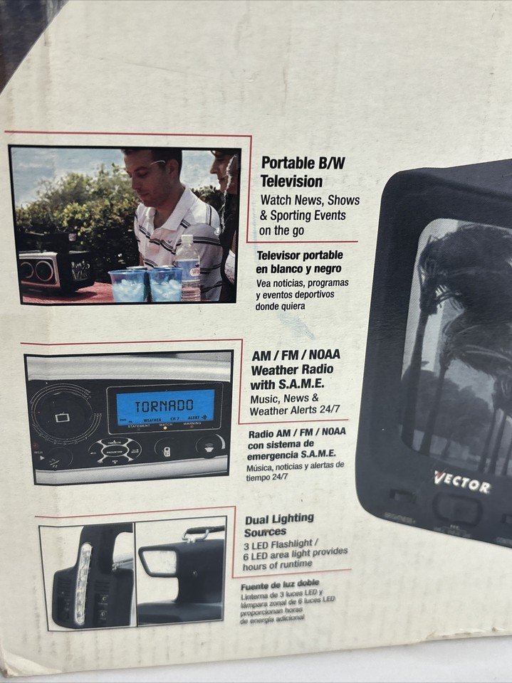 Vector Stormtracker Elite WC300DSV TV Lantern AM FM Weather Alert Radio ...