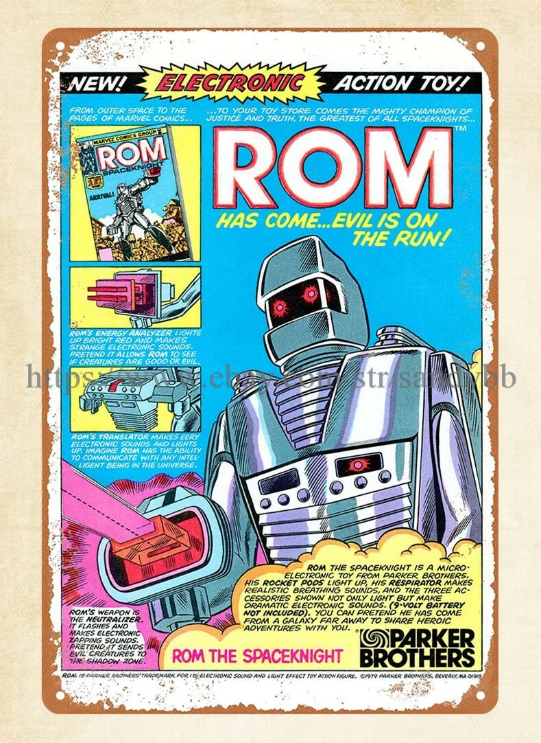 1979 toy Rom action figure Comics Spaceknight Dire Wraiths tin sign | eBay