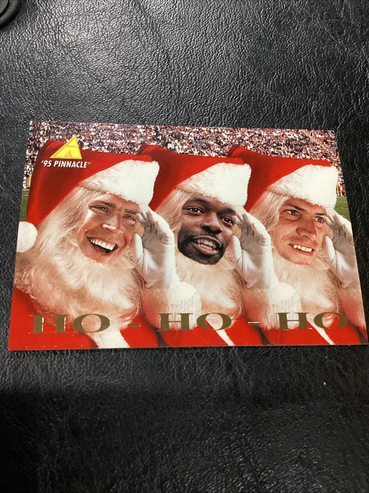 SANTA CLAUS 1995 PINNACLE NFL HO-HO-HO CHRISTMAS CARD DAN MARINO EMMITT ...