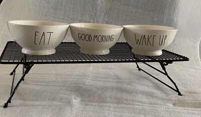RAE DUNN Set of 3 Cereal Bowls EAT-GOOD MORNING-WAKE UP | eBay