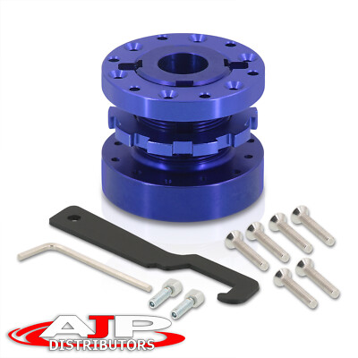 Blue Adjustable 2" - 3" 6 Bolt JDM VIP Steering Wheel Hub Adapter ...