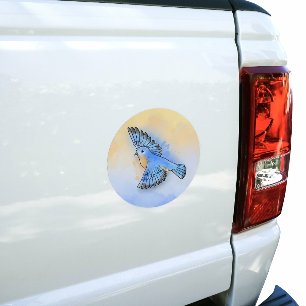 Eastern Bluebird Watercolor Bird Circle Bumper Window Sticker | eBay