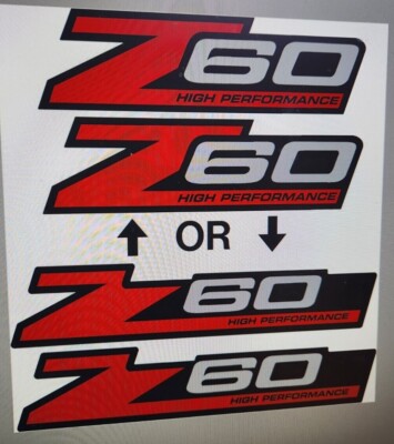 Z60 or z60 "4x4 Style" Decal Stickers fits GMC Sierra & Other Models ...