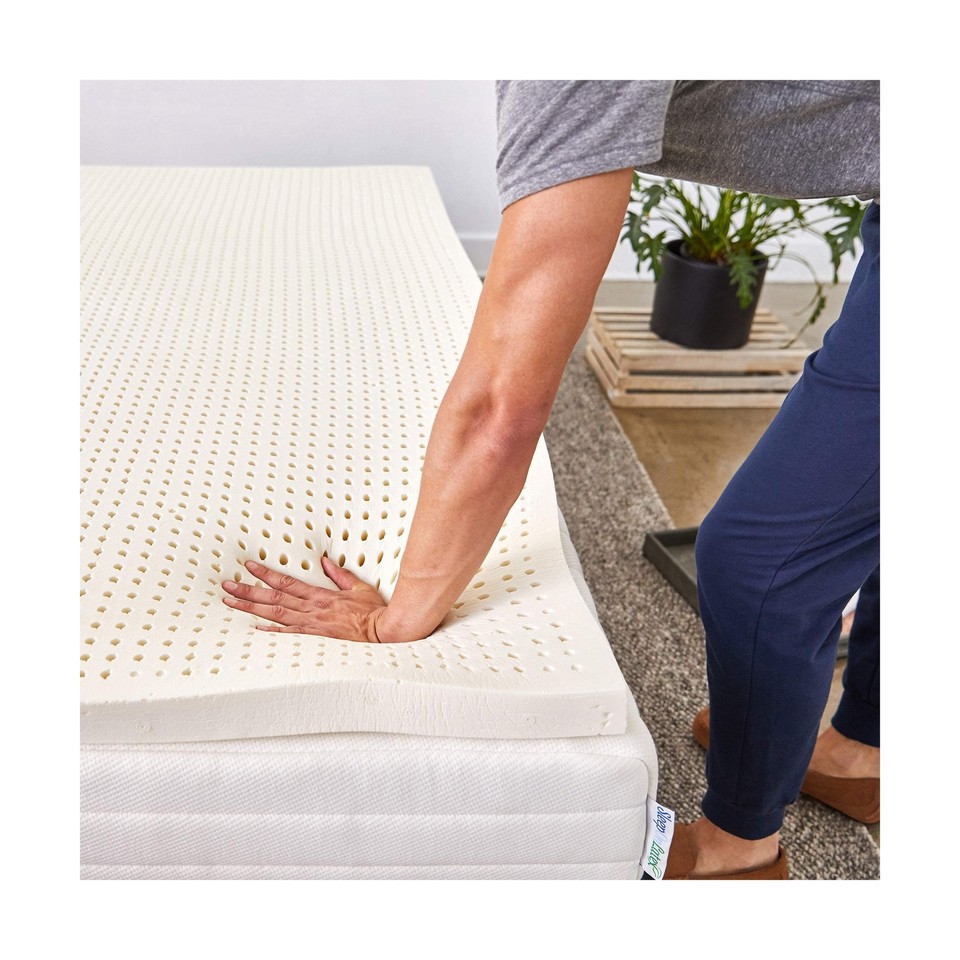 Pure Green Natural Latex Mattress Topper - Medium Firmness - 3 Inch ...