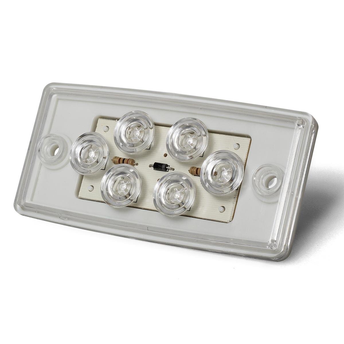 5 X Rectangle Amber 6 LED Cab Roof Top Clearance Marker Light for ...