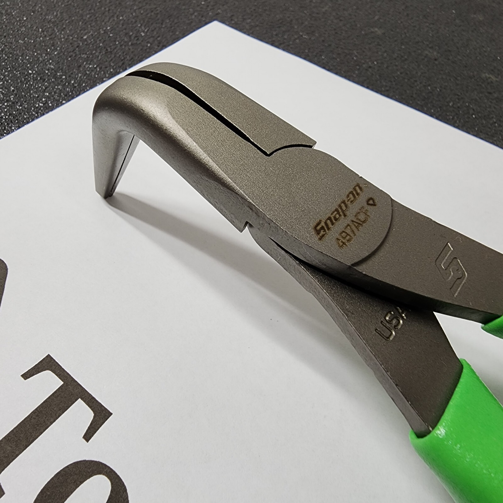 Snap-on Tools NEW GREEN Soft Grip 7" 90⁰ Angle Jaw Needle Nose Pliers ...