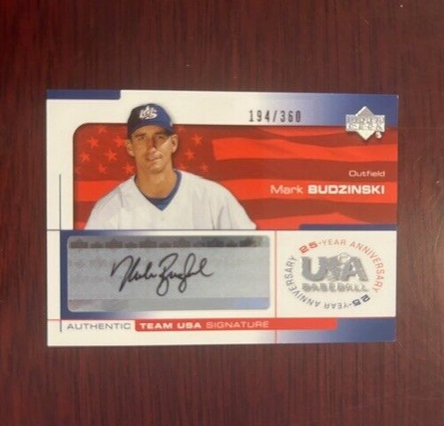 2004 UD Team USA Baseball MARK BUDZINSKI Certified Autographed Card | eBay