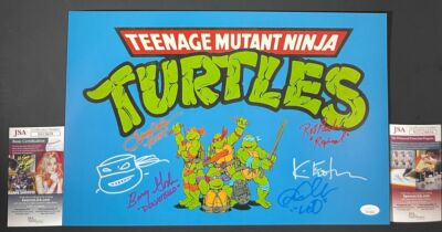 Teenage Mutant Ninja Turtles Cast Signed x5 11x17 Poster G Eastman TMNT ...
