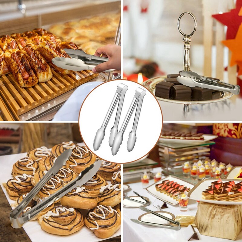 6 Pack Serving Tongs Kitchen Tongs, Buffet Tongs, 304 Stainless Steel ...