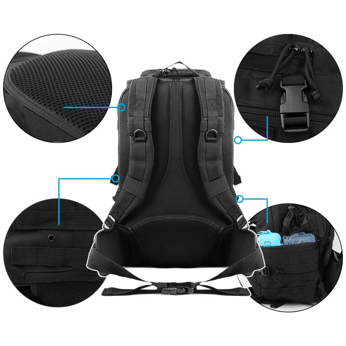 CUIBIRD Tactical Backpack Army 3 Day Assault Pack Hiking Daypacks Out ...