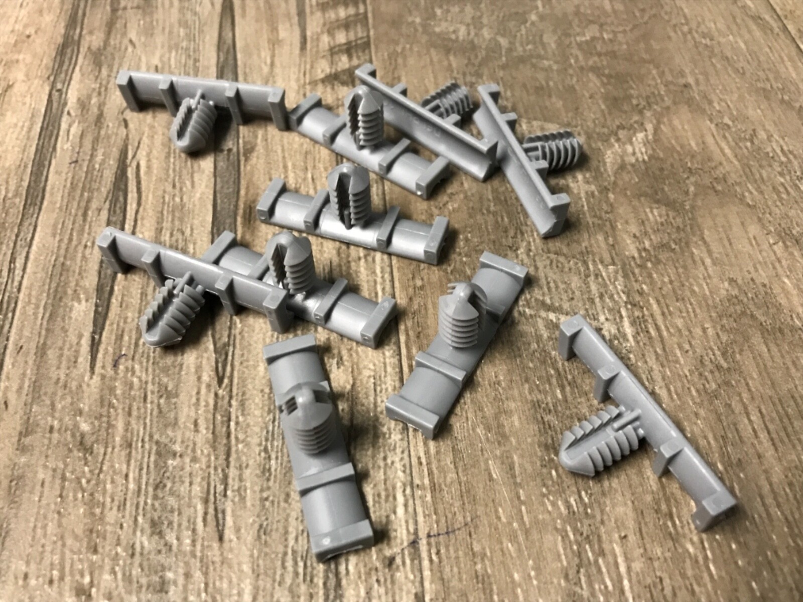 10 pcs push in gray nylon harness retaining wire clips tape on fits ...