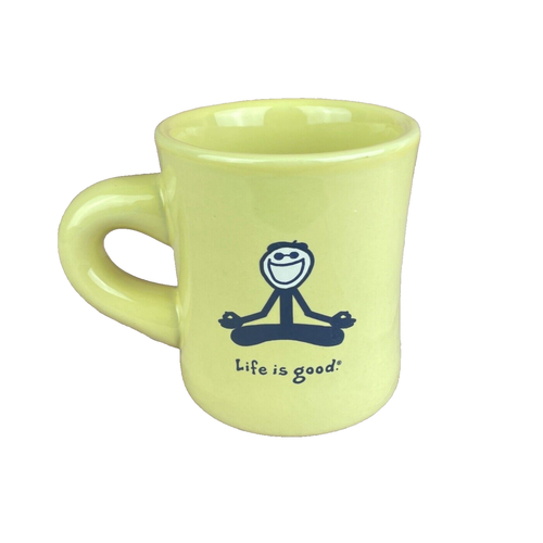 Life Is Good Yellow Ceramic Coffee Mug Yoga Do What You Like Like What ...