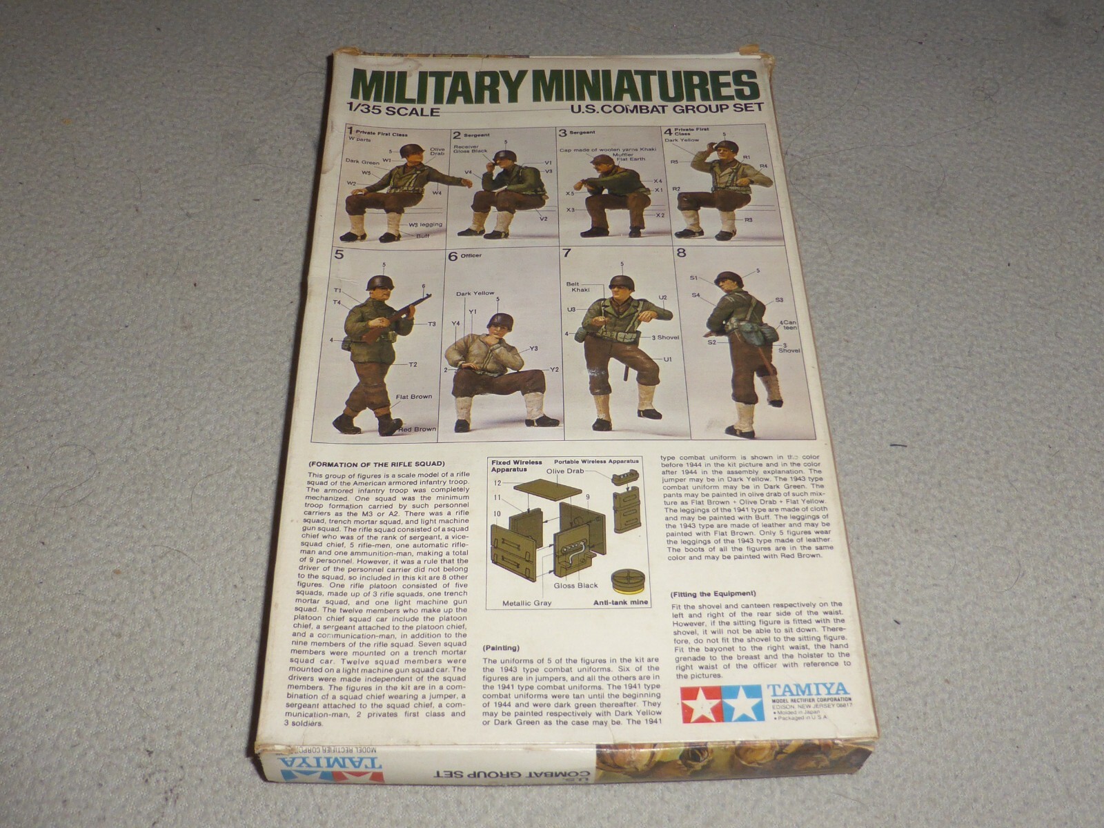 MODEL KIT TAMIYA MILITARY MINIATURES US COMBAT GROUP SET 1/35TH SCALE ...