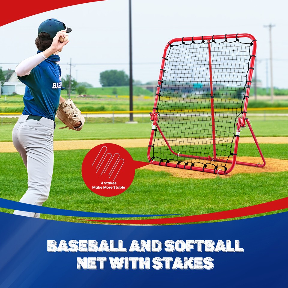 Baseball Rebounder Net Heavy Duty PitchBack Net Pitching Fielding ...