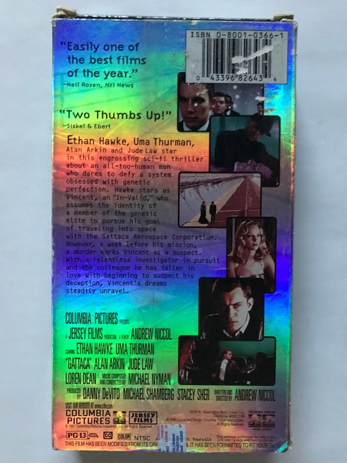 Gattaca VHS VCR Video Tape Movie Ethan Hawke, Uma Thurman 1997 | eBay