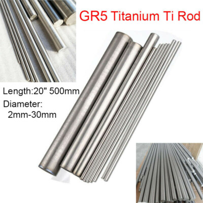 20" 500mm TC4 GR5 Titanium Round Rod Ti Alloy Bar Metal Shaft 10mm 16 ...