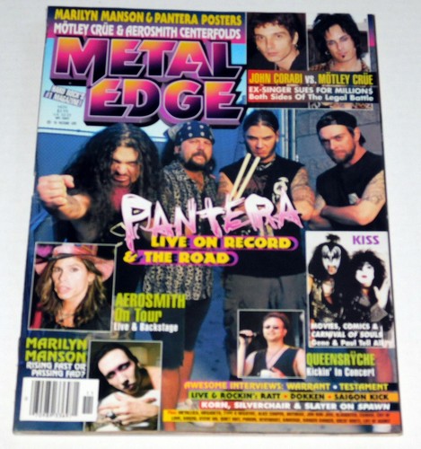 Metal Edge Magazine 1997 Kiss Band Marilyn Manson Poster Motley Poster ...