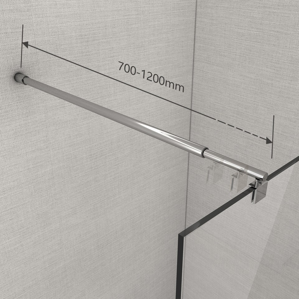 Telescopic Shower Screen Door Support Bar Arm For 8 - 10mm Glass Panel ...