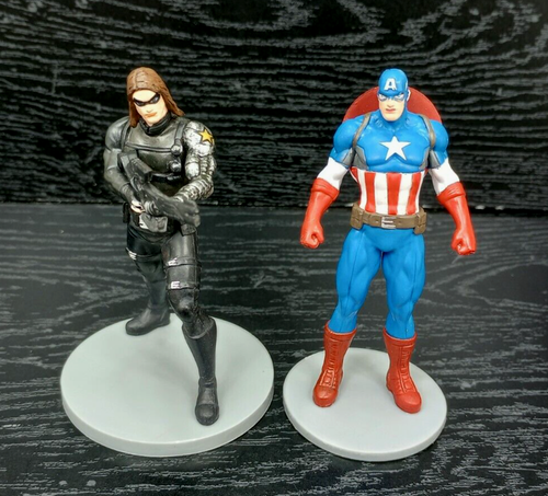 Lot of 2 Marvel Cake Toppers Captain America Winter Soldier 4” Figure ...