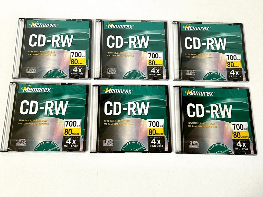 Memorex Music CD-RW Lot of 6 - Rewritable Compact Discs-700MB, 80 Min ...