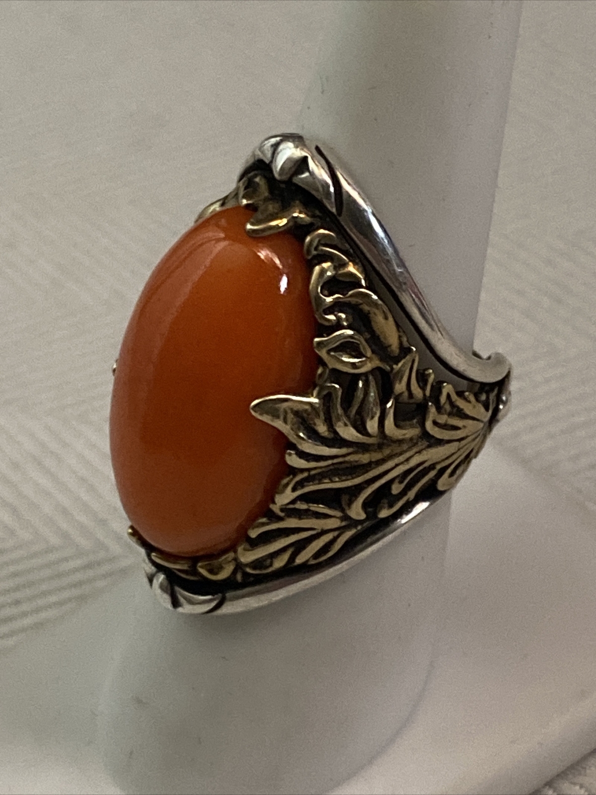 Carolyn Pollack Beautiful Sterling Brass Orange Quartz Ring Size 7 | eBay