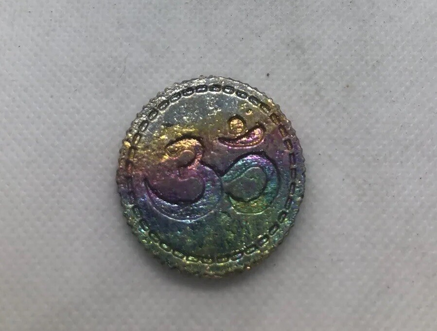 Bismuth crystal Rainbow Coin Ohm Symbol | eBay