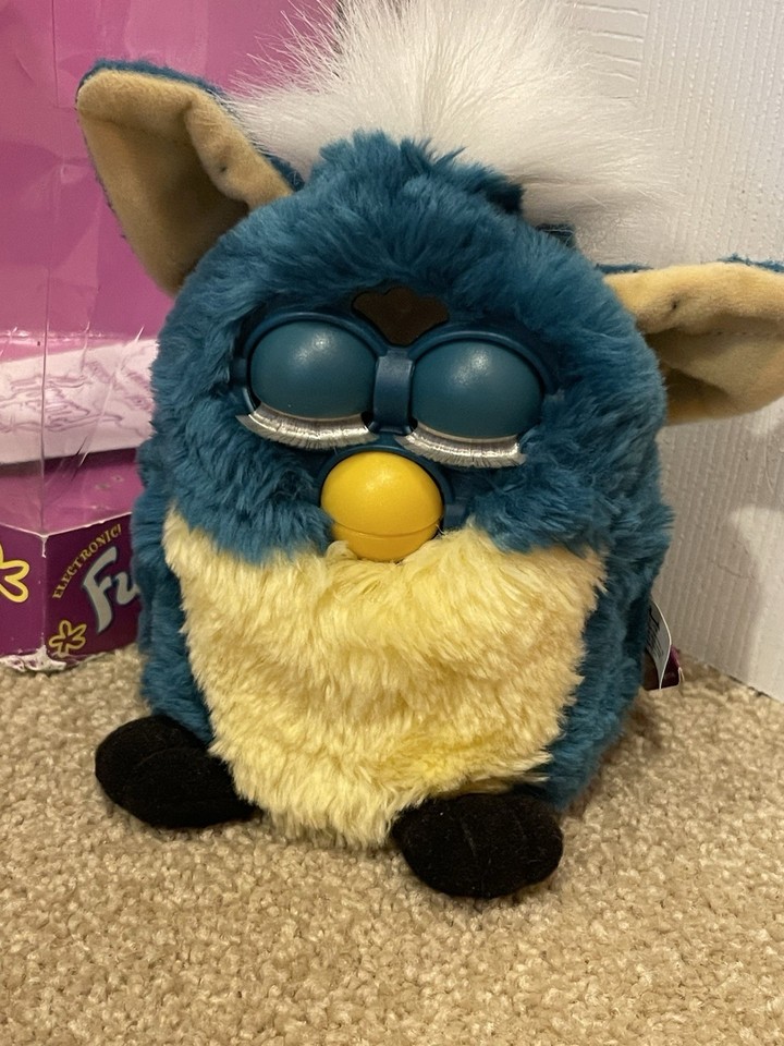 NEEDS Repair Vtg Turquoise Blue Furby Dragon Figure 70-800 1999 IN ...