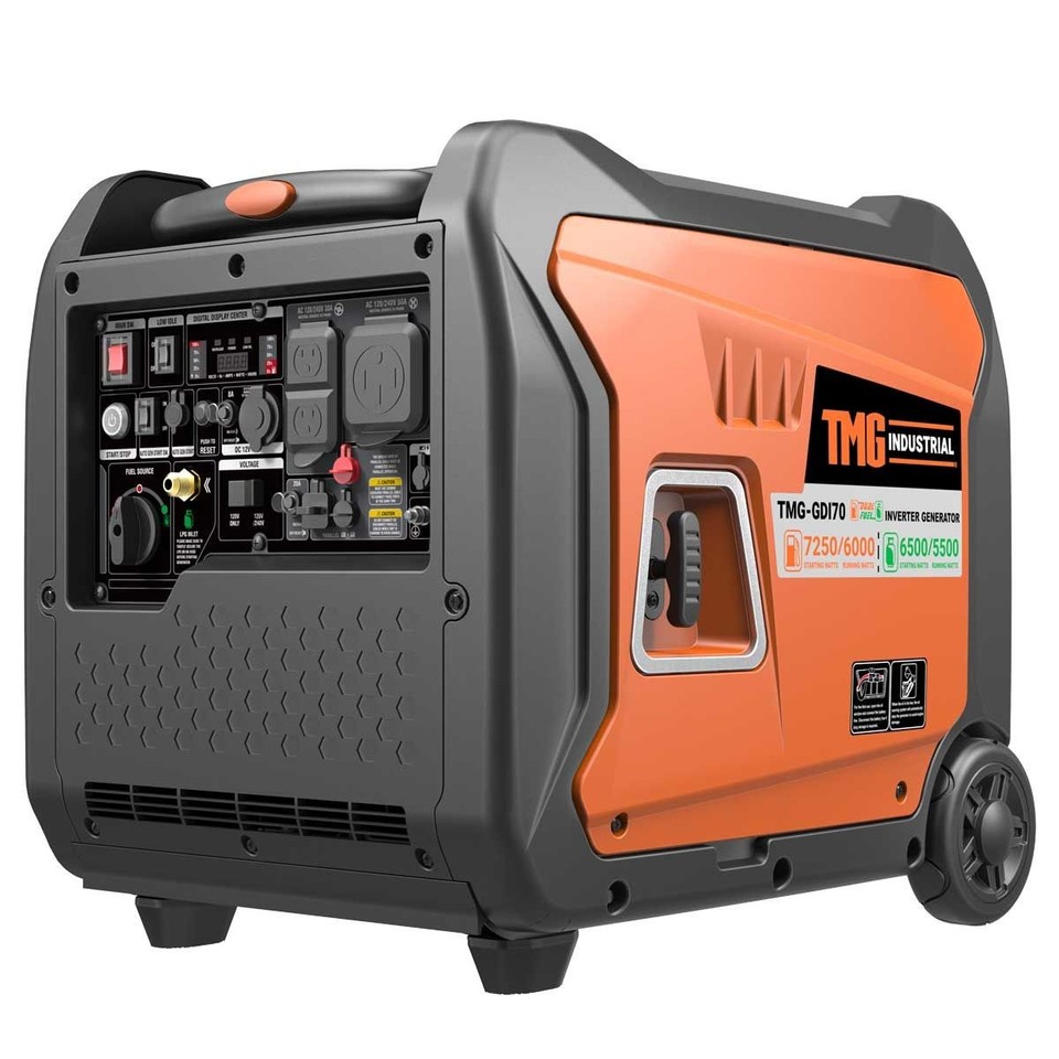 7250W Digital Inverter Hybrid Power Generator Dual Fuel 6.5hrs Support ...