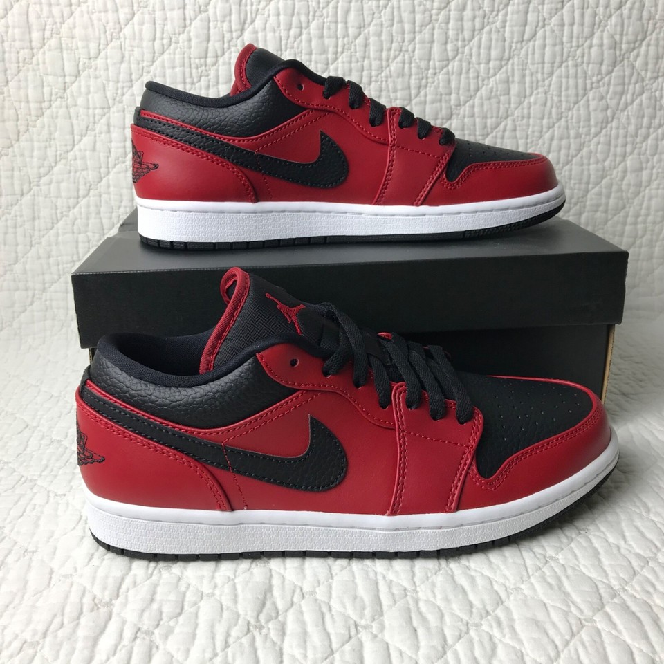 Nike Air Jordan 1 Low Shoes Men’s SZ 7.5 Reverse Bred Pebbled Swoosh ...