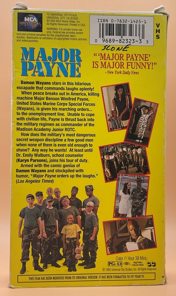 Major Payne VHS 1995 Damon Wayans **Buy 2 Get 1 Free** 96898232333 | eBay
