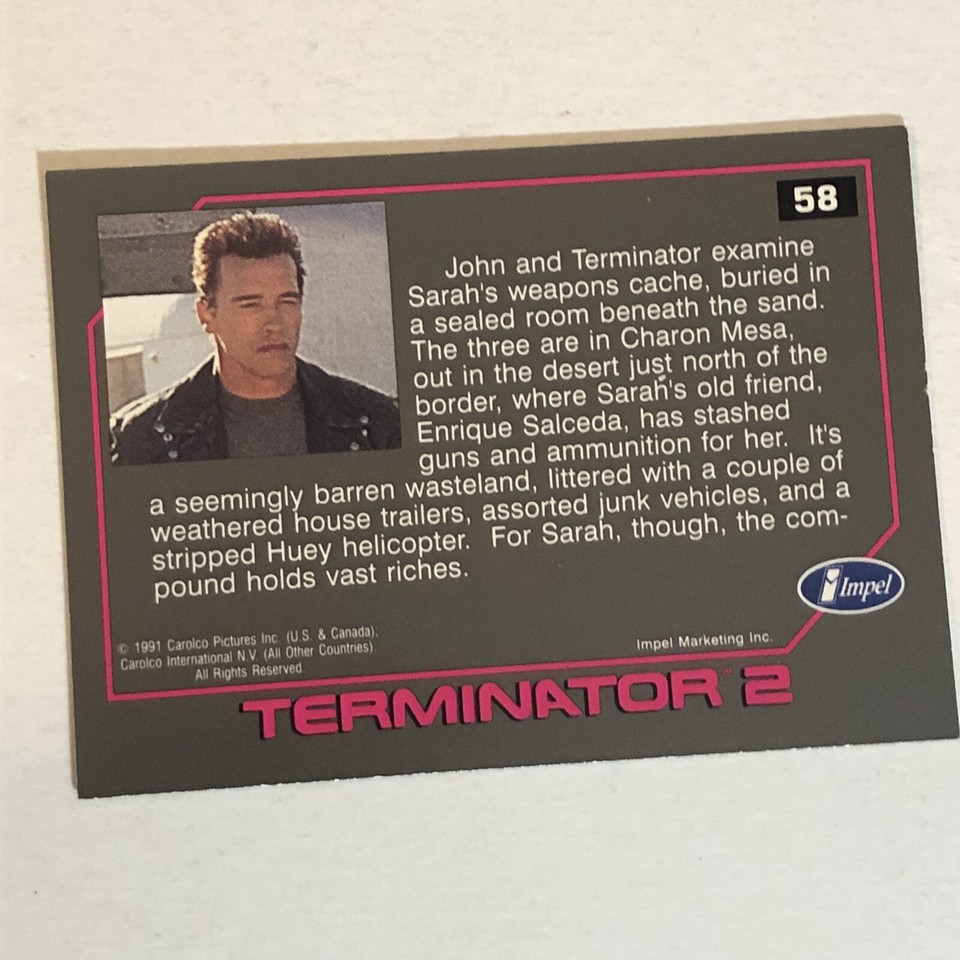 Terminator 2 T2 Trading Card #58 Arnold Schwarzenegger Eddie Furlong | eBay