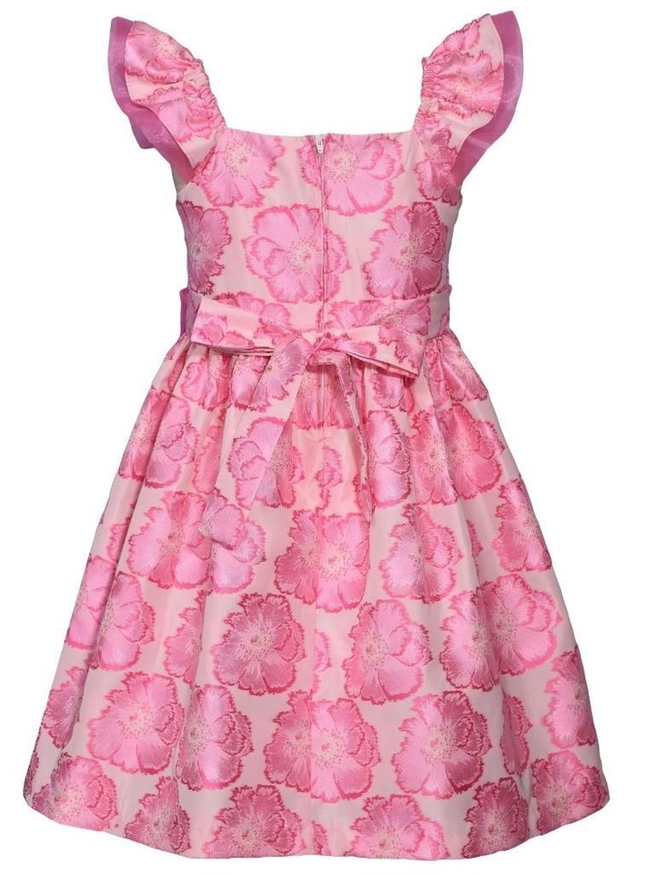 NEW Bonnie Jean Girls Size 16 "PINK FLORAL JACQUARD" Bow Front Easter ...