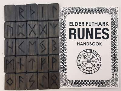 Shadows DarkGrey Runes Gift set Black Rune set with Book Divination ...