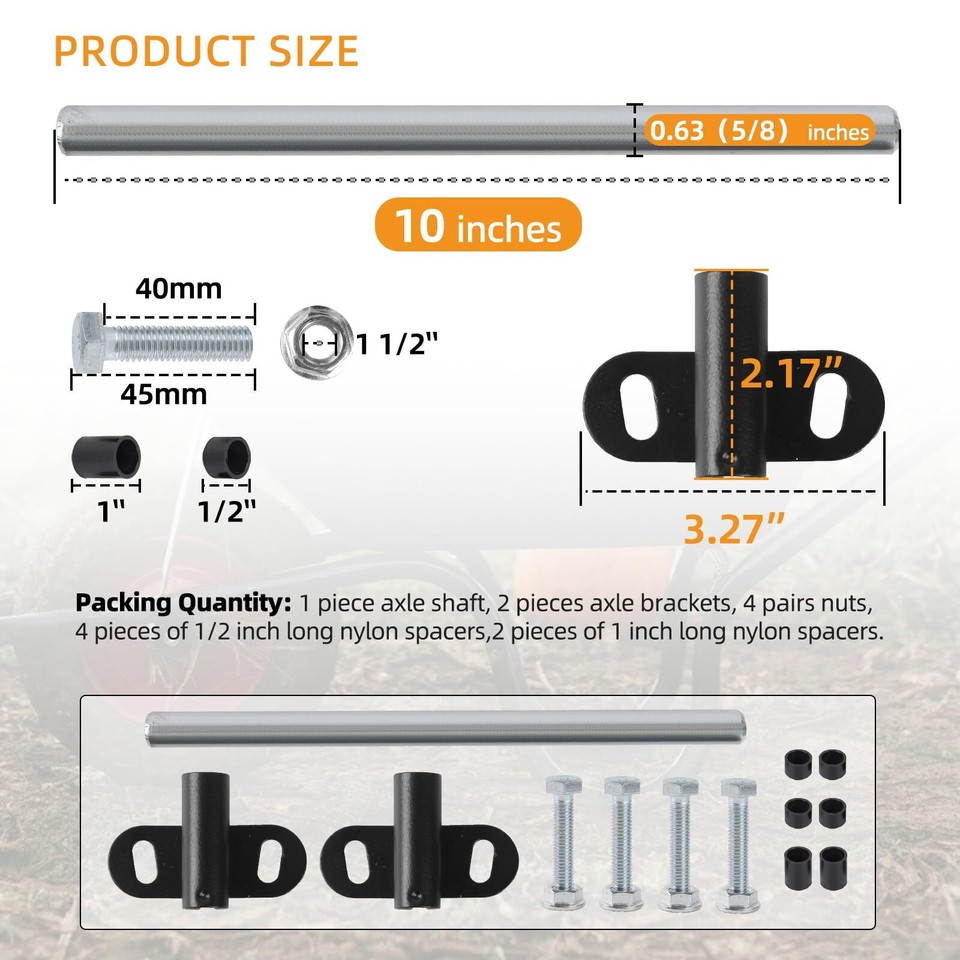 Heavy Duty Wheelbarrow Axle Bracket Set Wheelbarrow Axle Shaft and ...