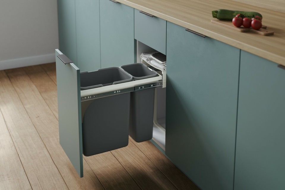 Recycle Bin Pull Out Kitchen Waste Bin SOFT CLOSE 300mm and 400mm unit ...