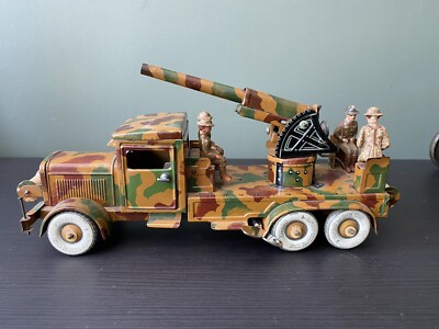 TIPP CO,Tinplate Clockwork Army Truck C/w Lionel Afrika Corps # SUPERB ...