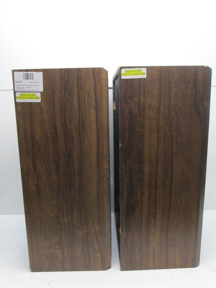 Vintage American Acoustics Forward Ported Woodgrain Bookshelf Speakers ...