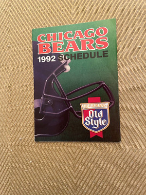1992 Chicago Bears NFL Pocket Schedule - Heileman's - MT | eBay