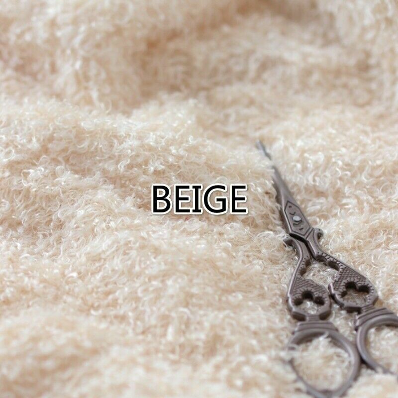 Curly Teddy Faux Fur Fabric Furry Fluffy Plush Soft Fleece Material ...