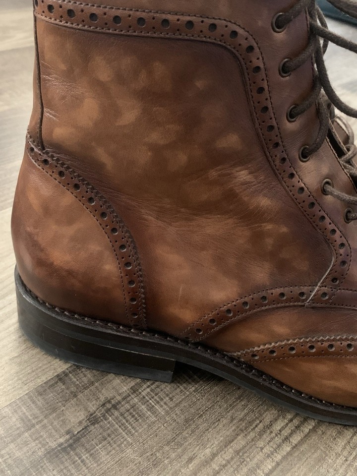 Thursday Boot Company Leather Wingtip Boots Men Size 12 Brown Preppy ...