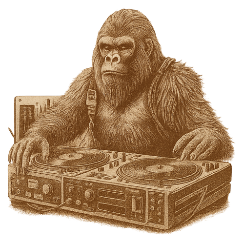 8x DJ Bigfoot Stickers 9x9 cm Funny Sasquatch Stickers Music Cartoon ...