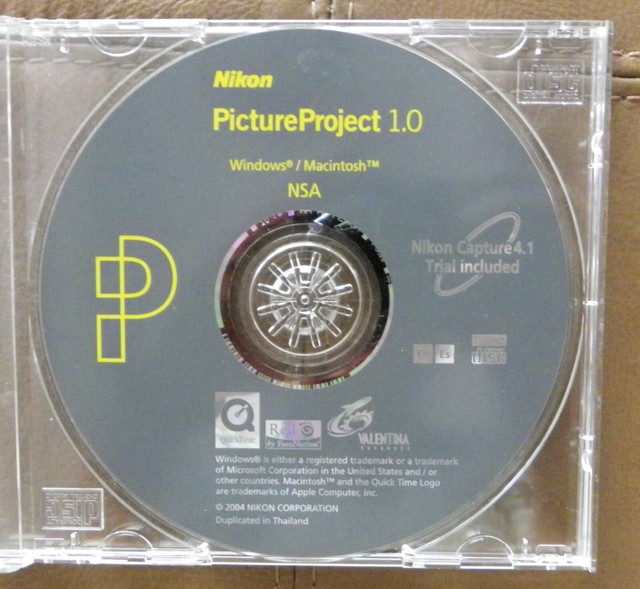 Nikon PictureProject Picture Project Version 1.0 Cd-rom Windows Mac NSA ...
