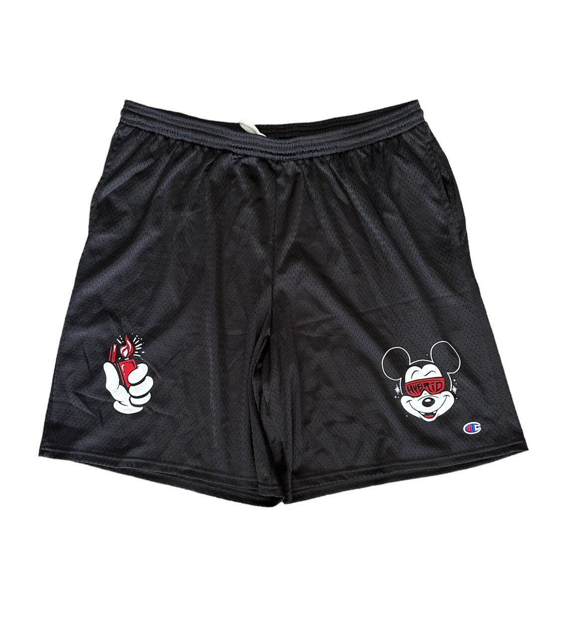 Champion Mickey Mouse Hybrid Black Mesh Basketball Shorts Men’s Size ...