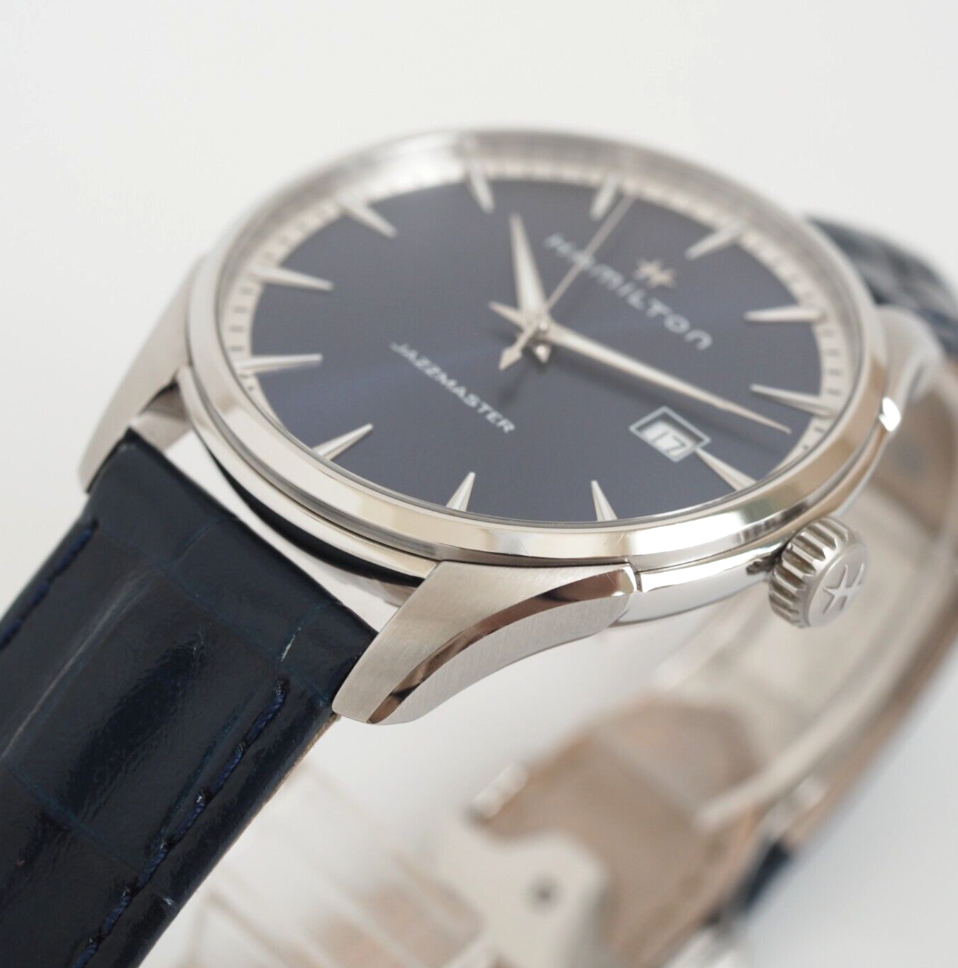 HAMILTON Jazzmaster H324510 Quartz 40 mm Date Blue Dial | eBay