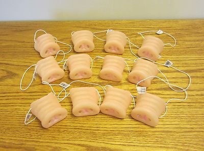 12 NEW PIG NOSES COSTUME ACCESSORY MASK RUBBER HOG BOAR SNOUT NOSE GAG ...